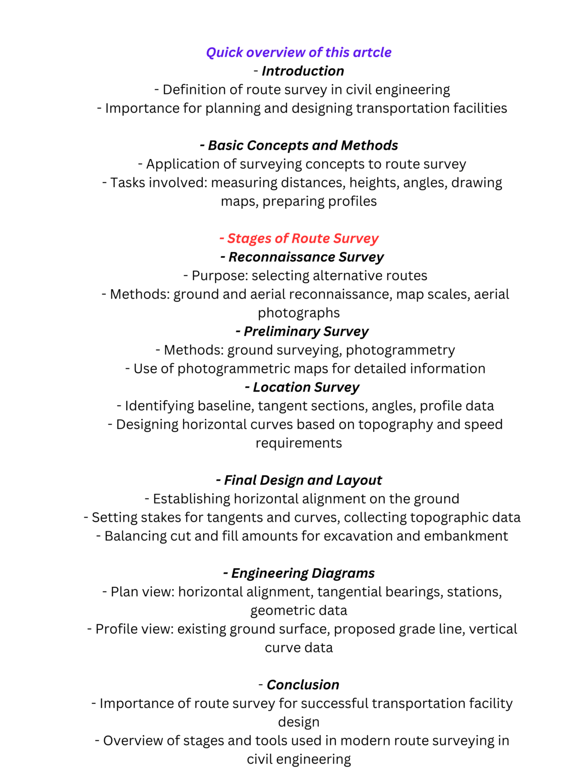 Route Survey In Civil Engineering: A Comprehensive Guide